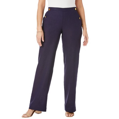 Jessica London Women’s Plus Size Linen Wide Leg Sailor Pant : Target