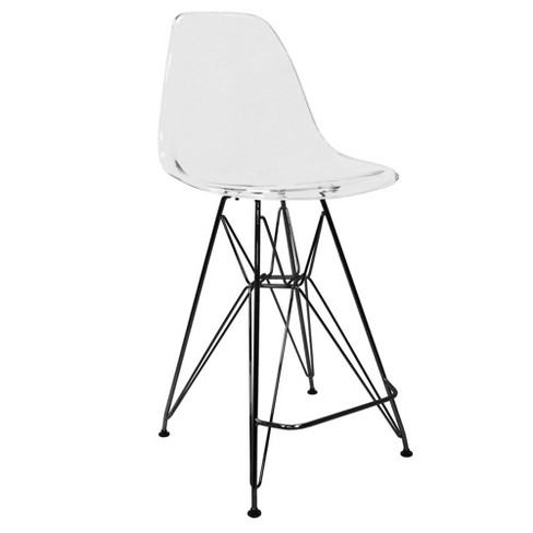 Leisuremod Minimalist Barstool Abs Resin Counter Height Stool With ...