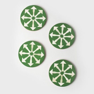 Mela Artisans Arrow Coaster Set In Green : Target