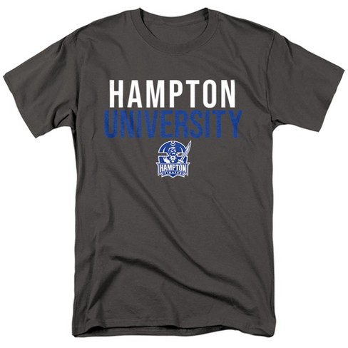 Hampton University Official Stacked Adult T-shirt, Charcoal, Large : Target