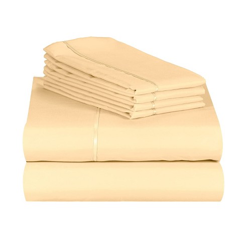 Yellow Queen 6 Pc Rayon From Bamboo Solid Performance Sheet Set ...