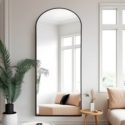 Dovelina Wood Frame Arch-top Full Length Mirror Large Wall Mirror ...