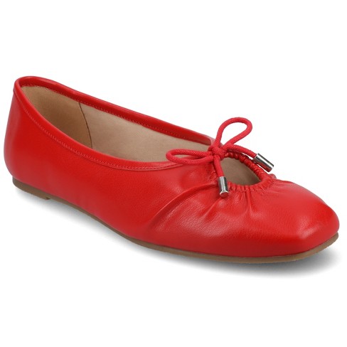 Journee Women's Callee Medium And Wide Width Ballet Dress Flats, Red 8 ...