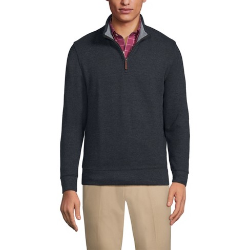 Lands' End Men's Tall Bedford Rib Quarter Zip Sweater - X Large Tall ...