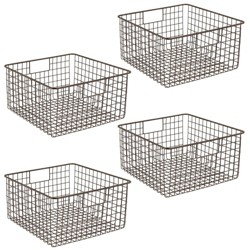 Mdesign Metal Wall Mount Hanging Basket For Home Storage, 2 Pack : Target