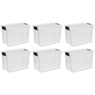 Sterilite Lidded Stackable 30 Gallon Storage Tote With Handles And ...