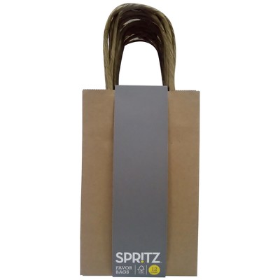 12ct Favor Tote Bag Brown - Spritz™ : Target
