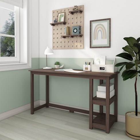 Max & Lily Solid Wood Desk With Shelves, 55", Clay : Target