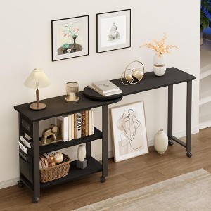 360° Rotating Side Table with Charging Station, Mobile Swivel End Table ...