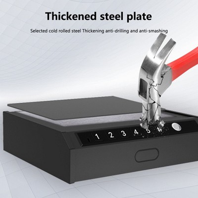 Stalwart Fingerprint Lock Box For Valuables, Black : Target