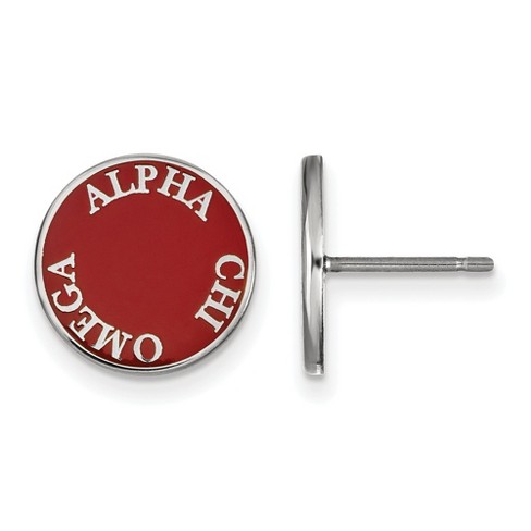 Black Bow Jewelry Sterling Silver Alpha Chi Omega Greek Life Stud ...