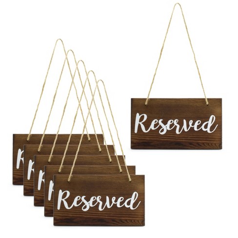 Darware Brown Hanging Wooden Reserved Signs, 6pk; Rustic Style Wood ...