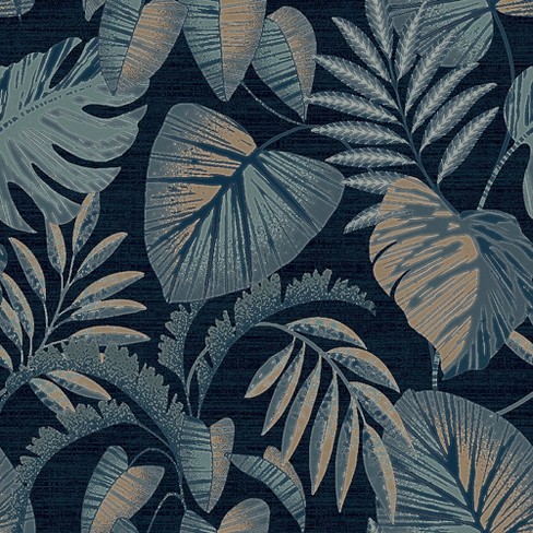 Next Jungle Leaves Navy Wallpaper : Target