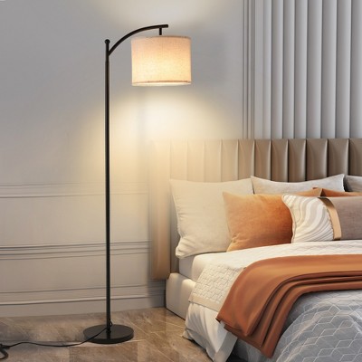 GDFStudio Notos 63'' Farmhouse Floor Lamps with Remote and Fabric Shade ...