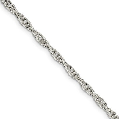 Black Bow Jewelry 1.2mm 10k White Gold Solid Loose Rope Chain Necklace ...