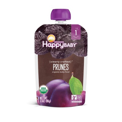 Happybaby Organics Stage 1 Clearly Crafted Prunes Baby Food Pouch - 3.5oz : Target