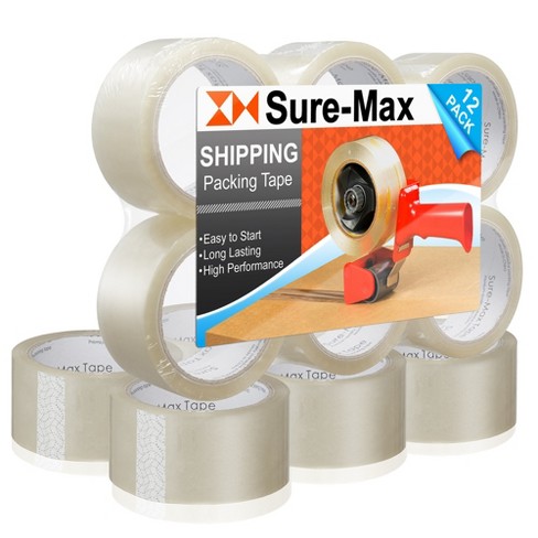 Sure-max Premium Carton Packing Tape 2.0 Mil 165 Feet (55 Yards ...