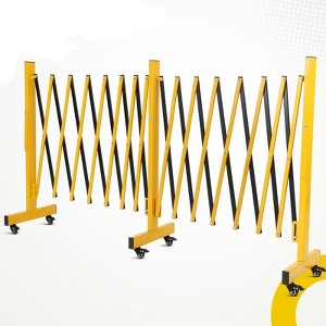 Industrial Expandable Barricade with 360° Casters, Folding Safety ...