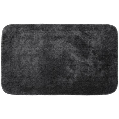 30"x50" Traditional Plush Nylon Washable Bath Rug Dark Gray - Garland ...