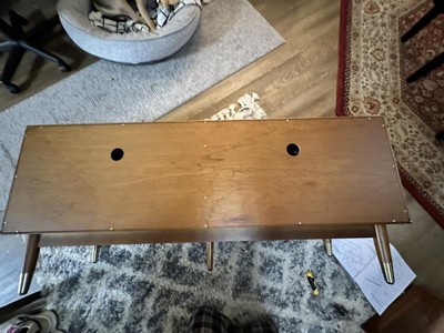 Allen Tv Stand For Tvs Up To 60" With Faux Rattan Sliding Doors Walnut ...