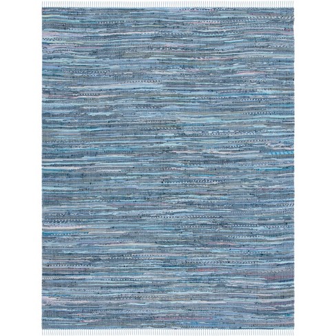 Rag Area Rug Rar127 Hand Woven Area Rug - Blue/multi - 8'x10 ...