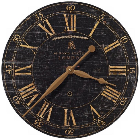 Uttermost Bond Street Black 18" Wide Round Wall Clock : Target