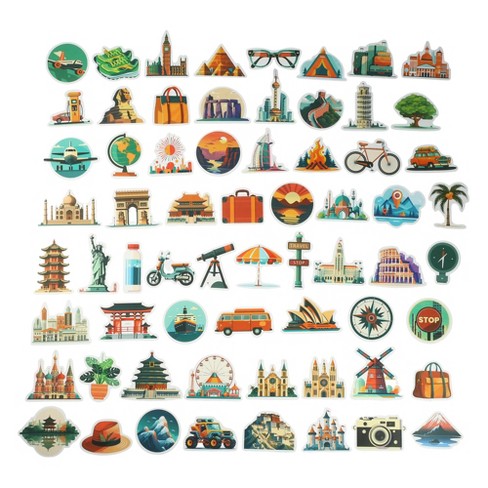 Unique Bargains Travel Stickers Kit Graffiti Vinyl Stickers Waterproof ...