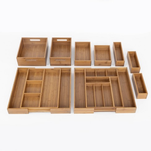 Seville Classics 9pc Bamboo Organizer Starter Set : Target