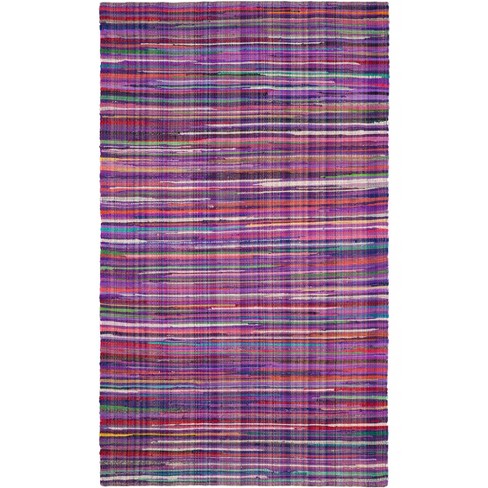 Rag Area Rug Rar240 Hand Woven Area Rug - Purple/multi - 5'x8 ...