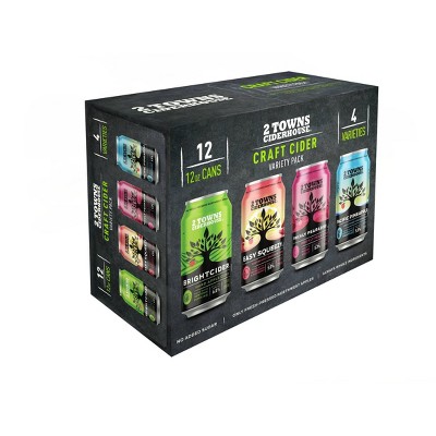 2 Towns Hard Cider Variety Pack - 12pk/12 Fl Oz Cans : Target