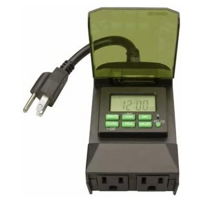 Philips Timer Outdoor Stake 6 Grounded Outlets Digital Timer : Target