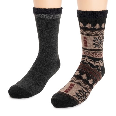 Muk Luks Men's 2 Pack Fleece Layered Socks : Target