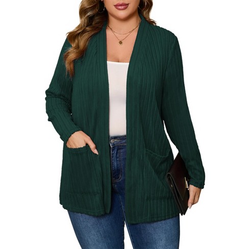 Womens Plus Size Open Front Cardigan Lightweight Long Sleeve Sweaters ...
