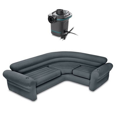 Intex Inflatable Corner Sectional Sofa & Ultra Lounge Chair And Ottoman ...