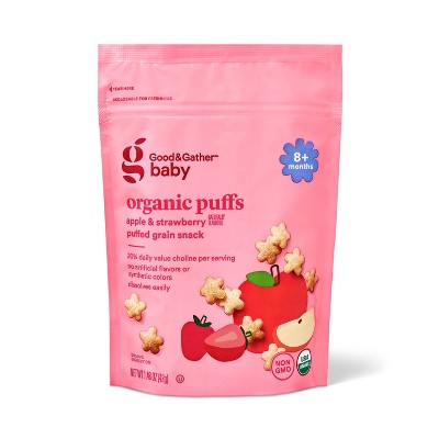 Organic Puffs Baby Snacks - Apple Strawberry - 1.48oz - Good & Gather ...
