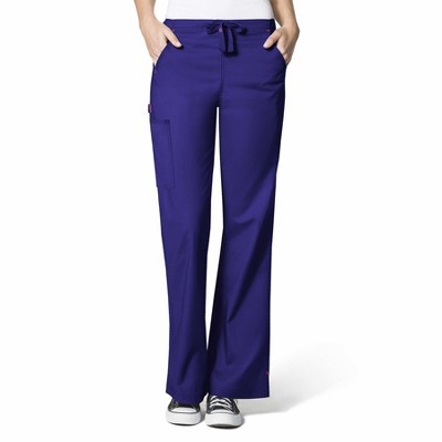 Wink Grace - Women's Flare Leg Cargo Scrub Pant, Grape, Xxs : Target