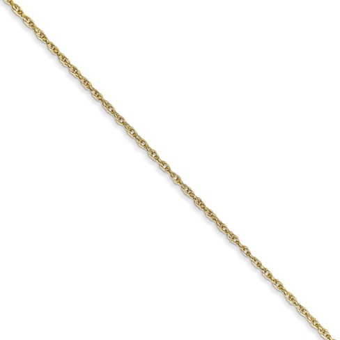 Black Bow Jewelry 0.8mm, 10k Yellow Gold, Baby Rope Chain Necklace, 20 ...