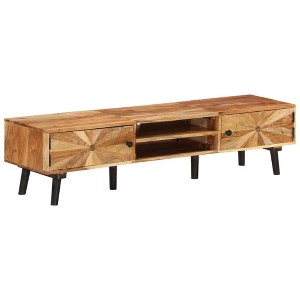 vidaXL TV Cabinet Natural wood Solid acacia wood Storage TV Cabinet ...