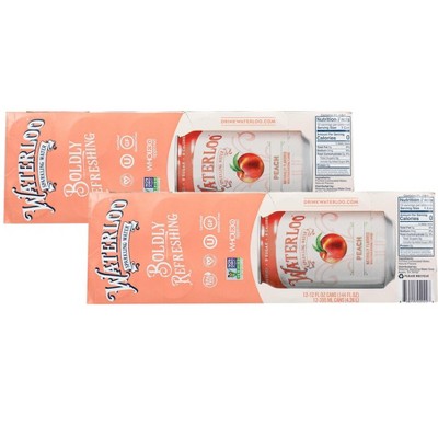 Waterloo Peach Sparkling Water - 8pk/12 Fl Oz Cans : Target