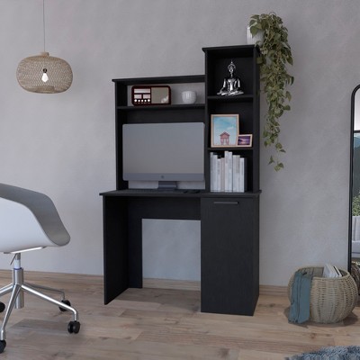Xiyuyeu Home Office Desk Modern Computer Desk With 4 Shelves, Cabinet ...