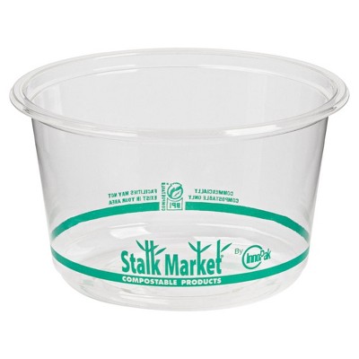StalkMarket 16 oz Round Deli Container Clear Stalk Market Compostable ...