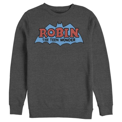 Men's Batman Logo Boy Wonder Robin Sweatshirt - Charcoal Heather ...
