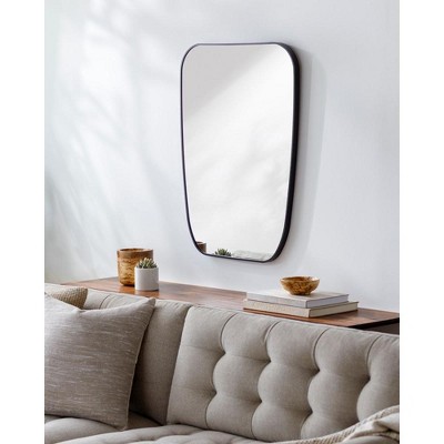 Homcom 34" X 21" Rectangle Modern Wall Mirror With Storage Shelf ...