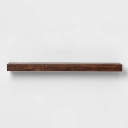Wood Wall Shelf With Hanging Wire Natural/black - Threshold™ : Target