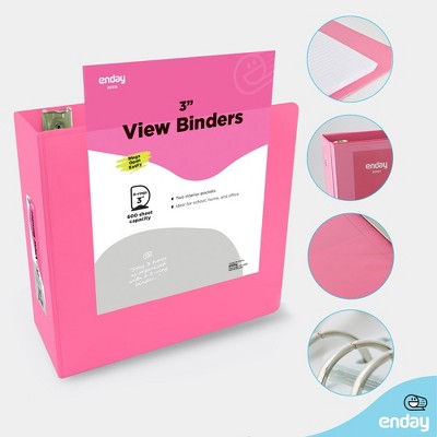 Enday 3-ring View Binder With 2-pockets - 4 Pack : Target