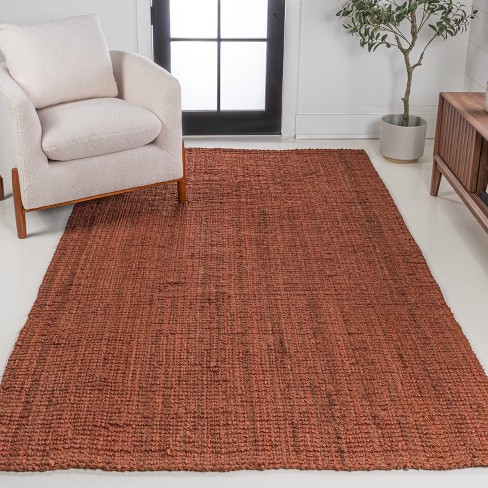 Pata Hand Woven Chunky Jute Terracotta 8 Ft. X 10 Ft. Area Rug ...