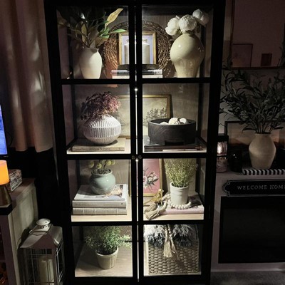 60" Crystal Cove Glass Cabinet Black - Threshold™ Designed With Studio ...