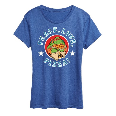 Women's - Teenage Mutant Ninja Turtles - Peace Love Pizza Short Sleeve ...