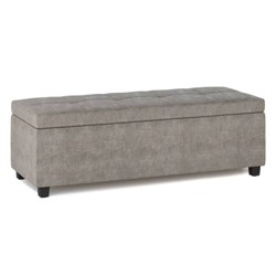 48" Garret Storage Ottoman Linen Look Fabric - Wyndenhall : Target