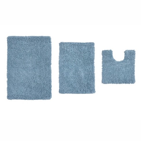 Fantasia Bath Rug Collection Cotton Shaggy Pattern Tufted Set Of 3 Bath ...
